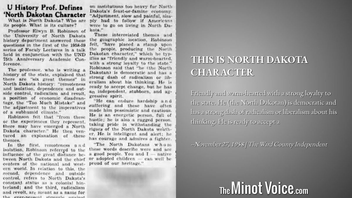 On This Day | This is North Dakota Character – TheMinotVoice.com