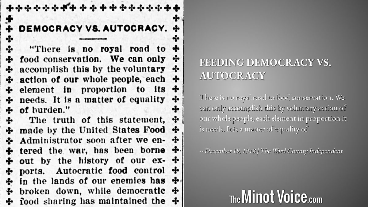 On This Day | Feeding Democracy vs. Autocracy – TheMinotVoice.com