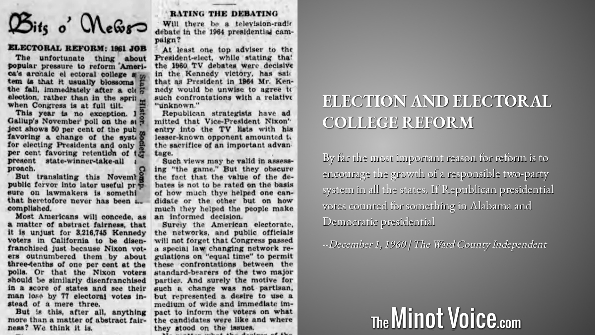 On This Day | Election and Electoral College Reform? – TheMinotVoice.com