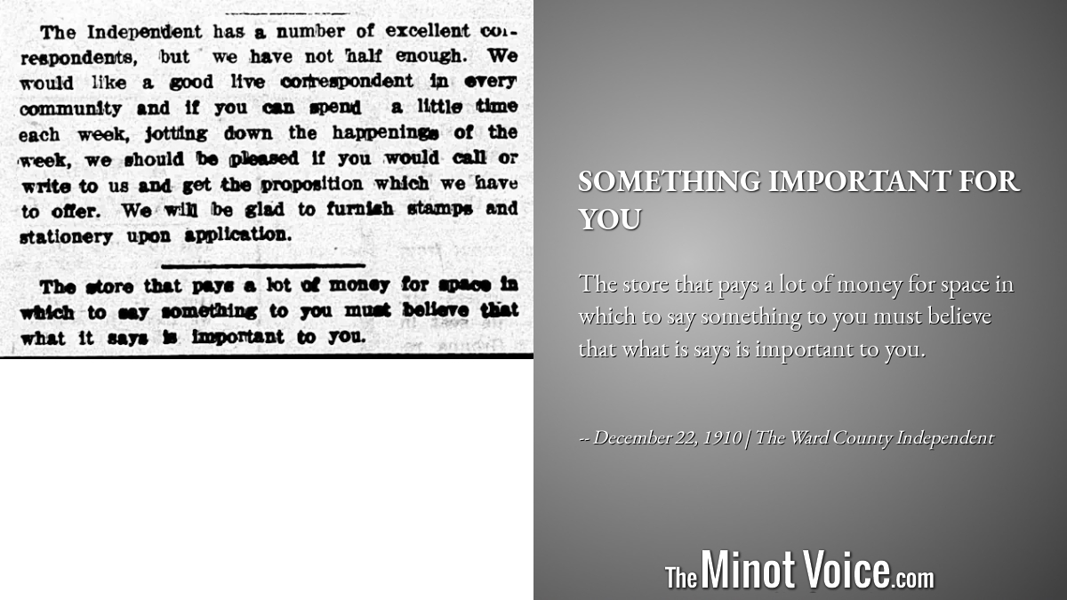 On This Day | Something Important For You – TheMinotVoice.com