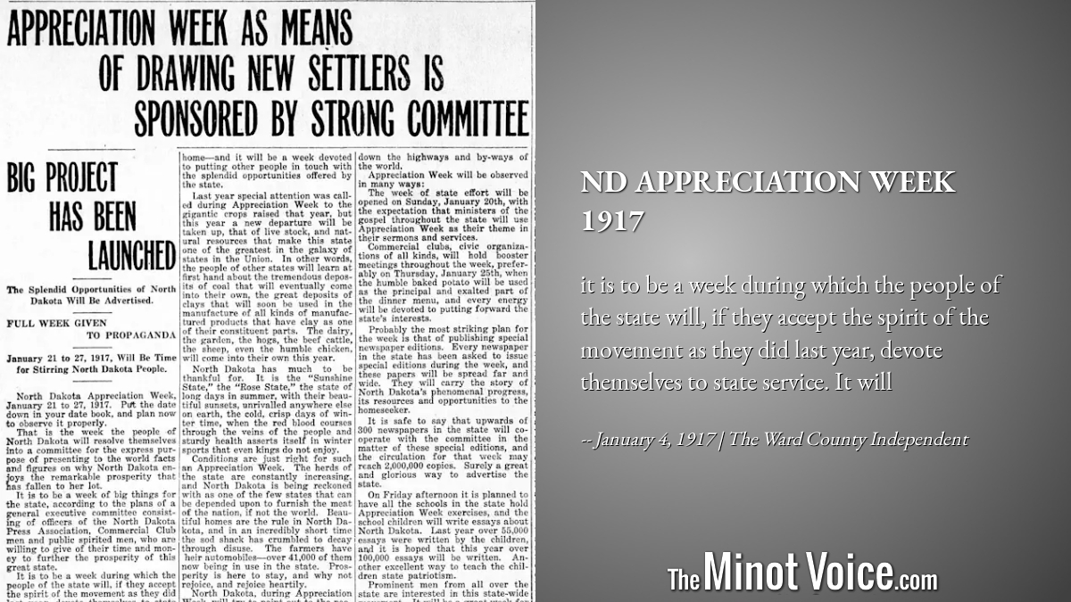 On This Day | ND Appreciation Week 1917 – TheMinotVoice.com