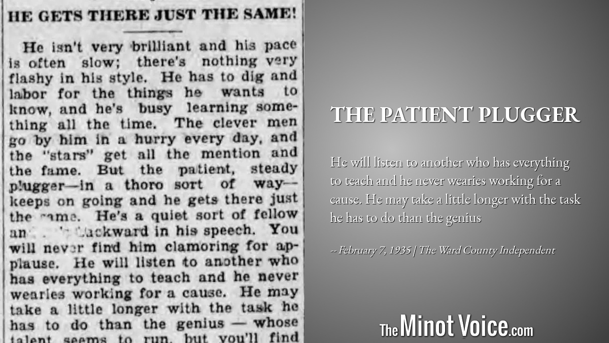 On This Day | The Patient Plugger – TheMinotVoice.com