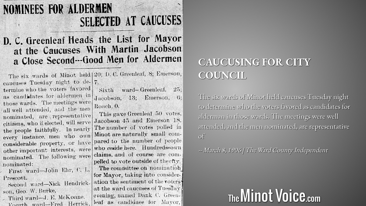 On This Day | Caucusing for City Council – TheMinotVoice.com