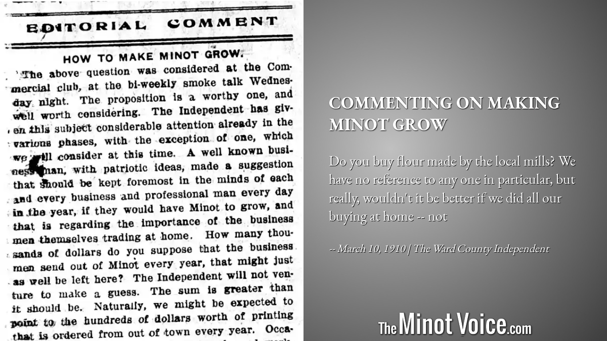 On This Day | Commenting on Making Minot Grow – TheMinotVoice.com