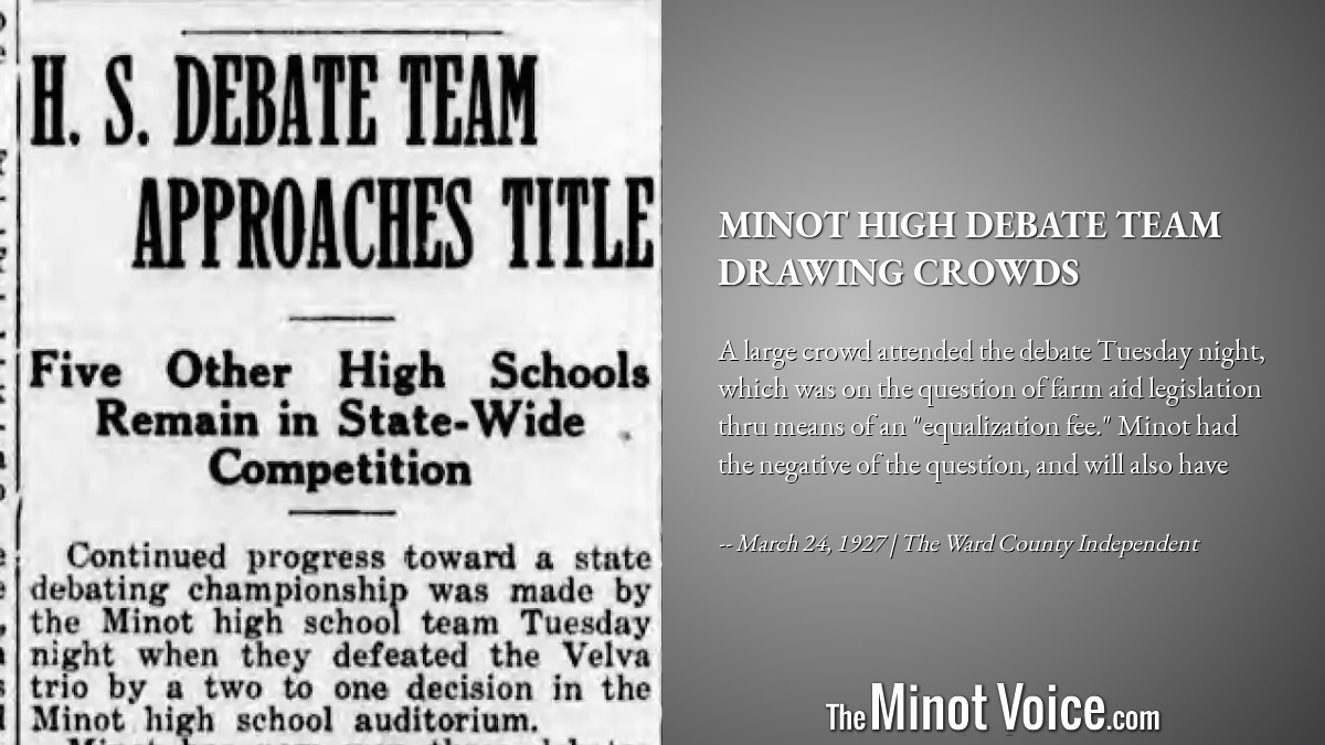 On This Day | Minot High Debate Team Drawing Crowds – TheMinotVoice.com