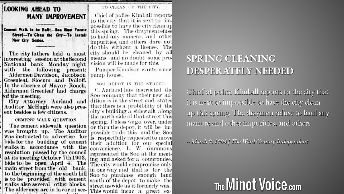 On This Day | Spring Cleaning Desperately Needed – TheMinotVoice.com