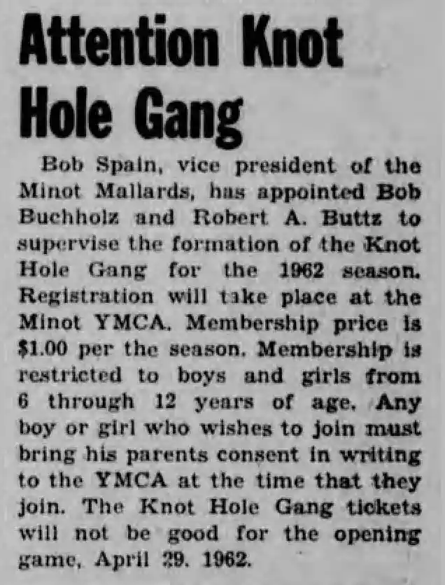 On This Day | Minot Kids Joining Knot Hole Gang – TheMinotVoice.com