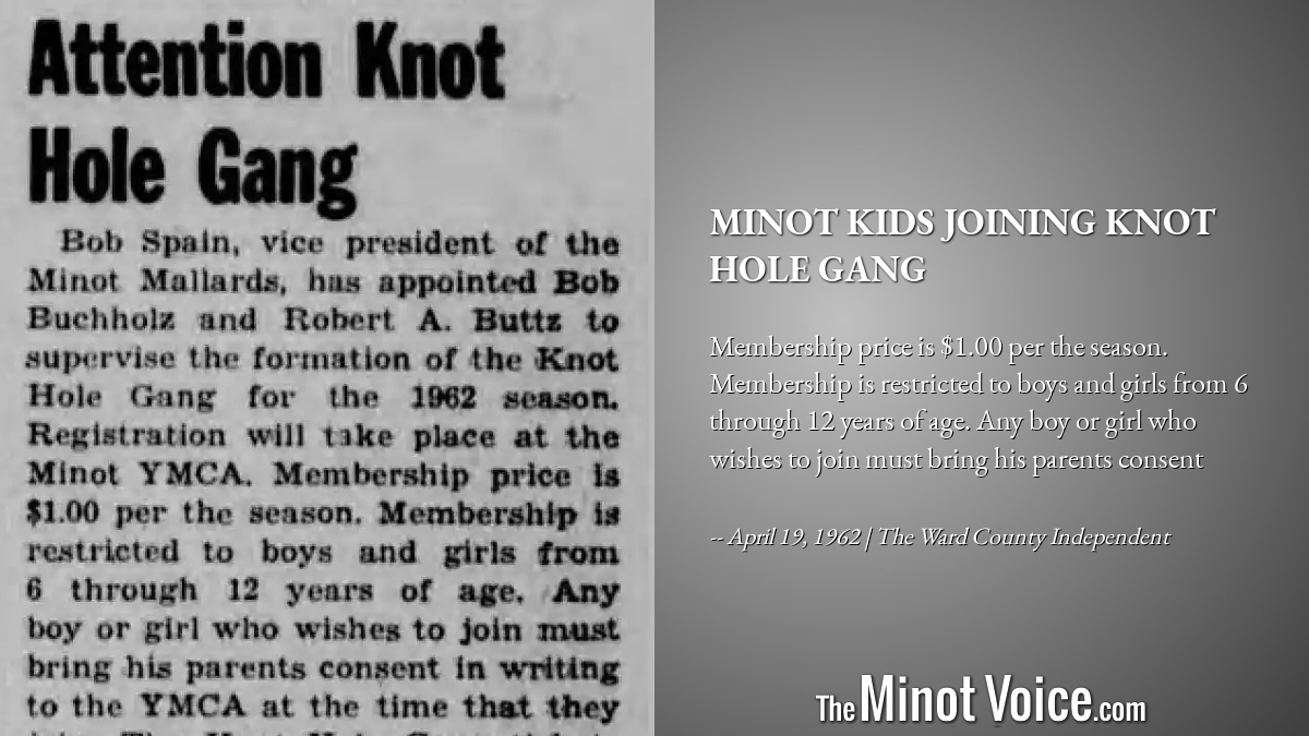 On This Day | Minot Kids Joining Knot Hole Gang – TheMinotVoice.com