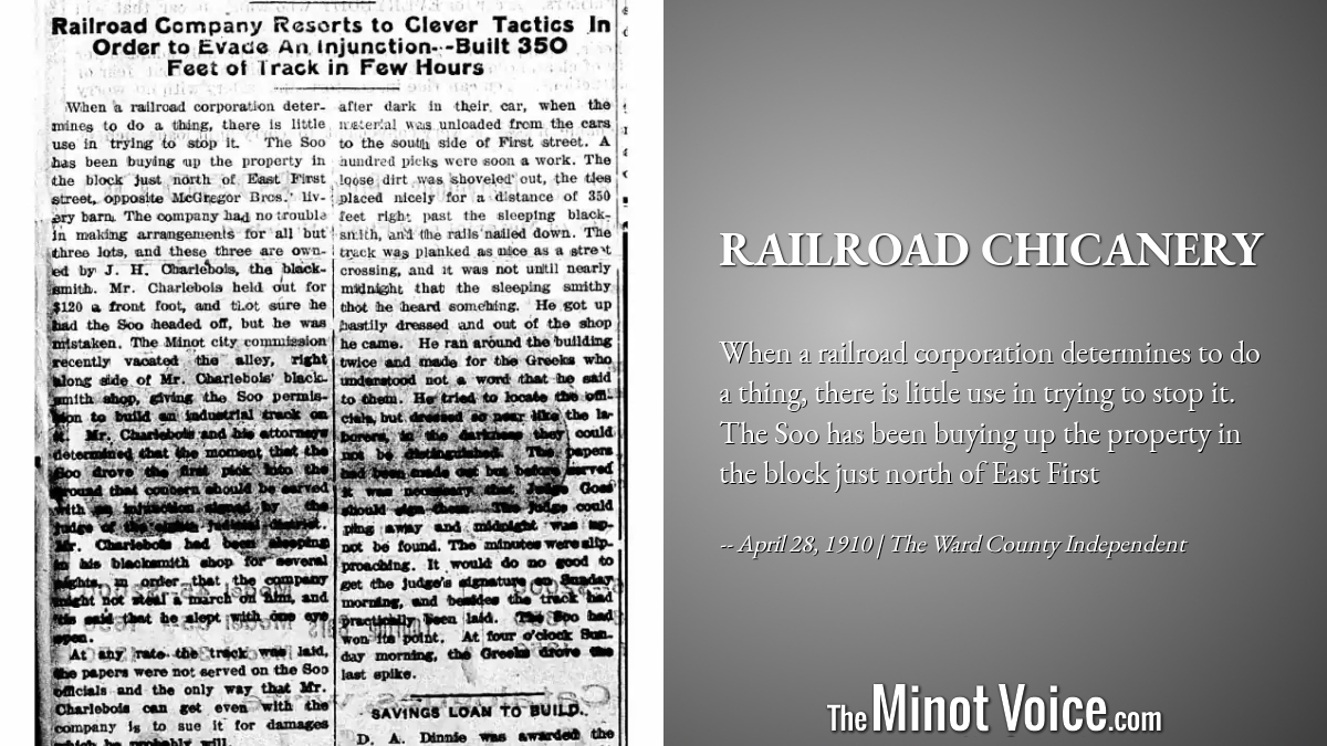 On This Day | Railroad Chicanery – TheMinotVoice.com