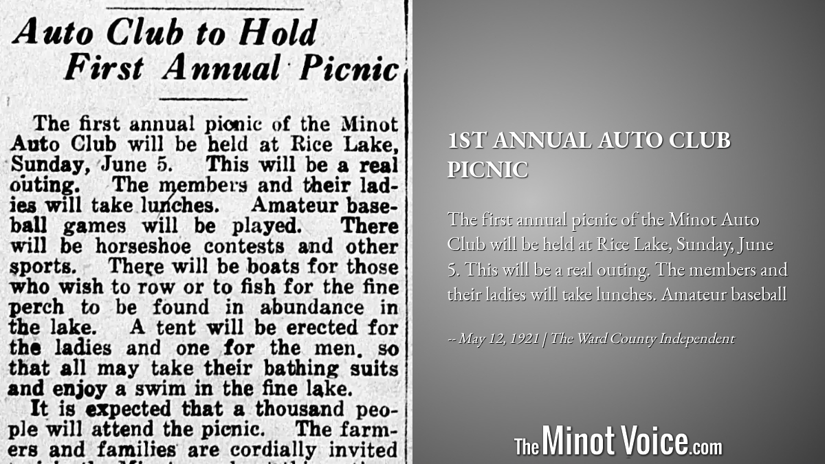 On This Day | 1st Annual Auto Club Picnic – TheMinotVoice.com