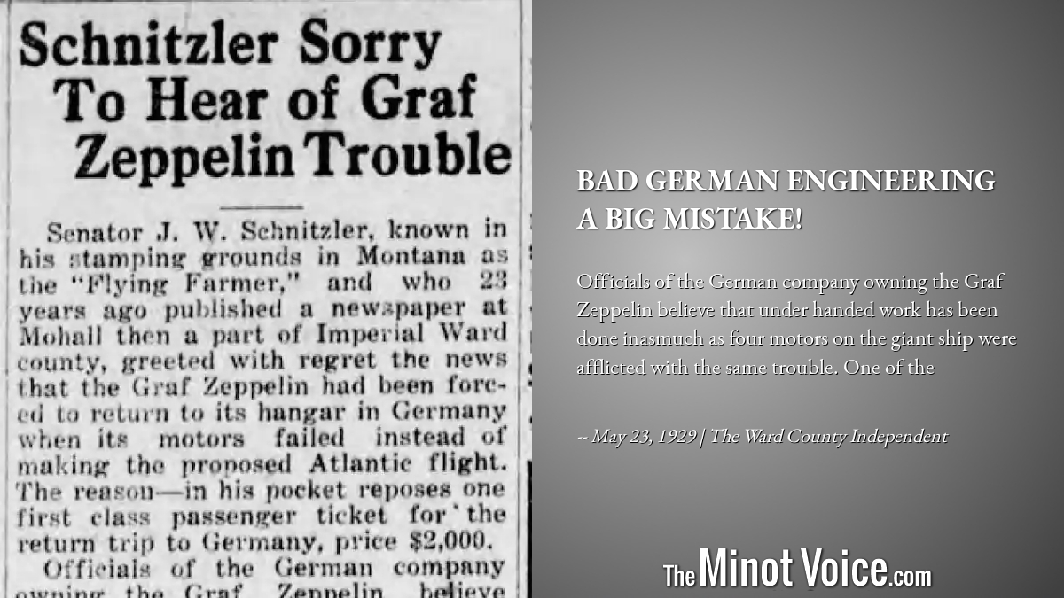 On This Day | Bad German Engineering a Big Mistake! – TheMinotVoice.com