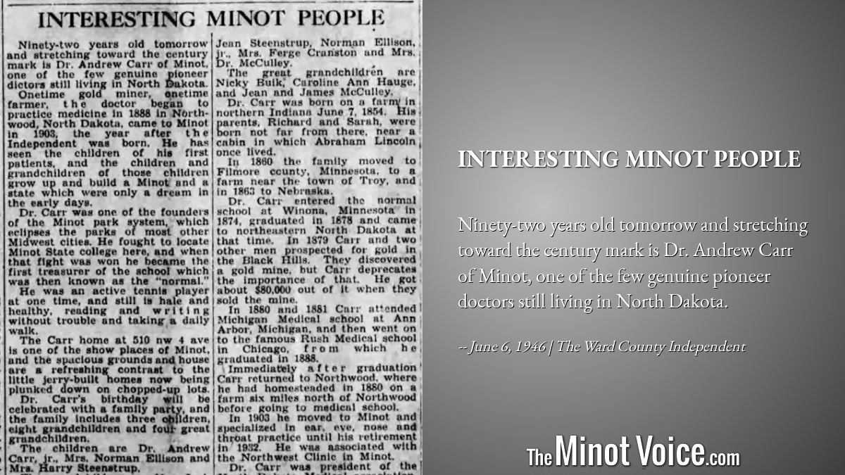 On This Day | Interesting Minot People – TheMinotVoice.com