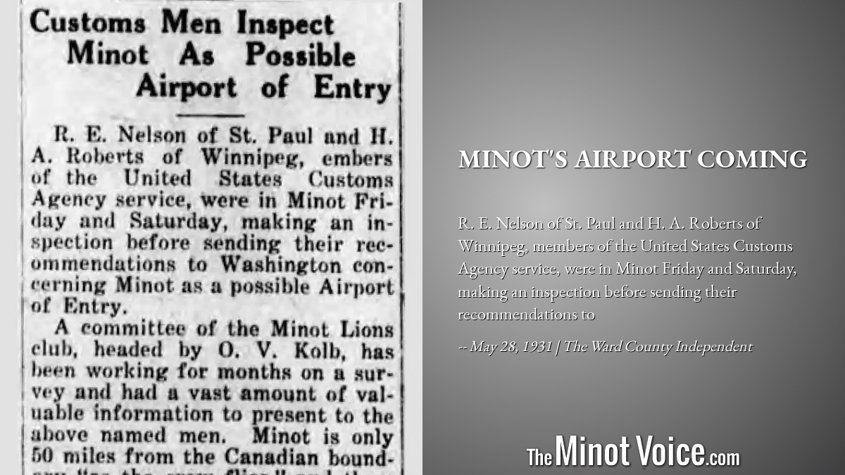On This Day | Minot’s Airport Coming – TheMinotVoice.com