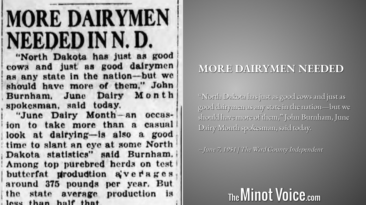 On This Day | More Dairymen Needed – TheMinotVoice.com