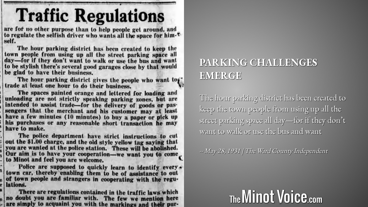 On This Day | Parking Challenges Emerge – TheMinotVoice.com