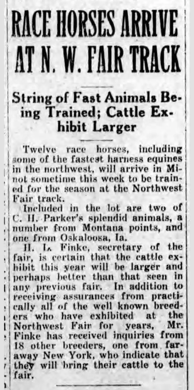 On This Day | Horse Racing at the Fair – TheMinotVoice.com