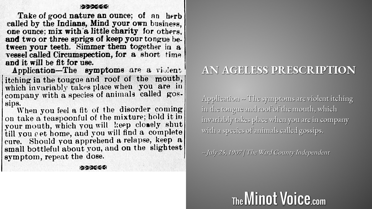 On This Day | An Ageless Prescription – TheMinotVoice.com
