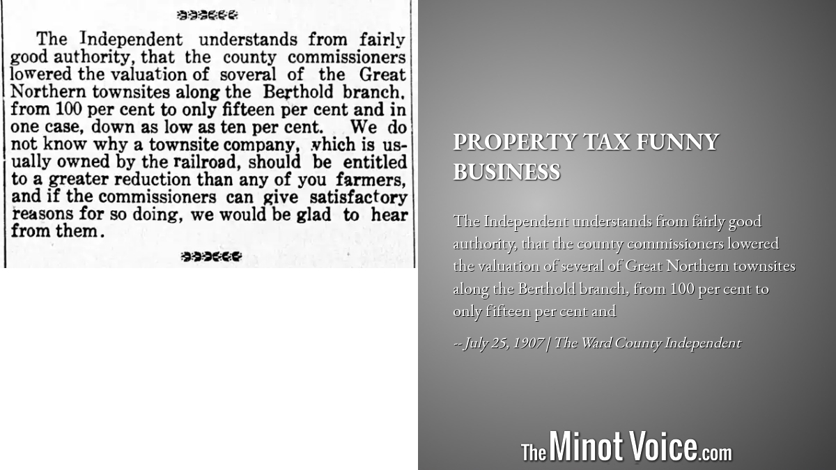 On This Day | Property Tax Funny Business – TheMinotVoice.com