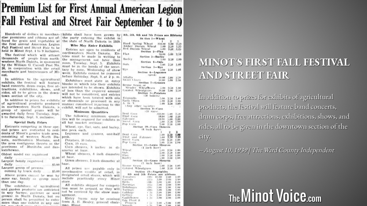 On This Day | Minot’s First Fall Festival and Street Fair ...