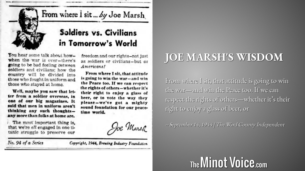 On This Day | Joe Marsh’s Wisdom – TheMinotVoice.com