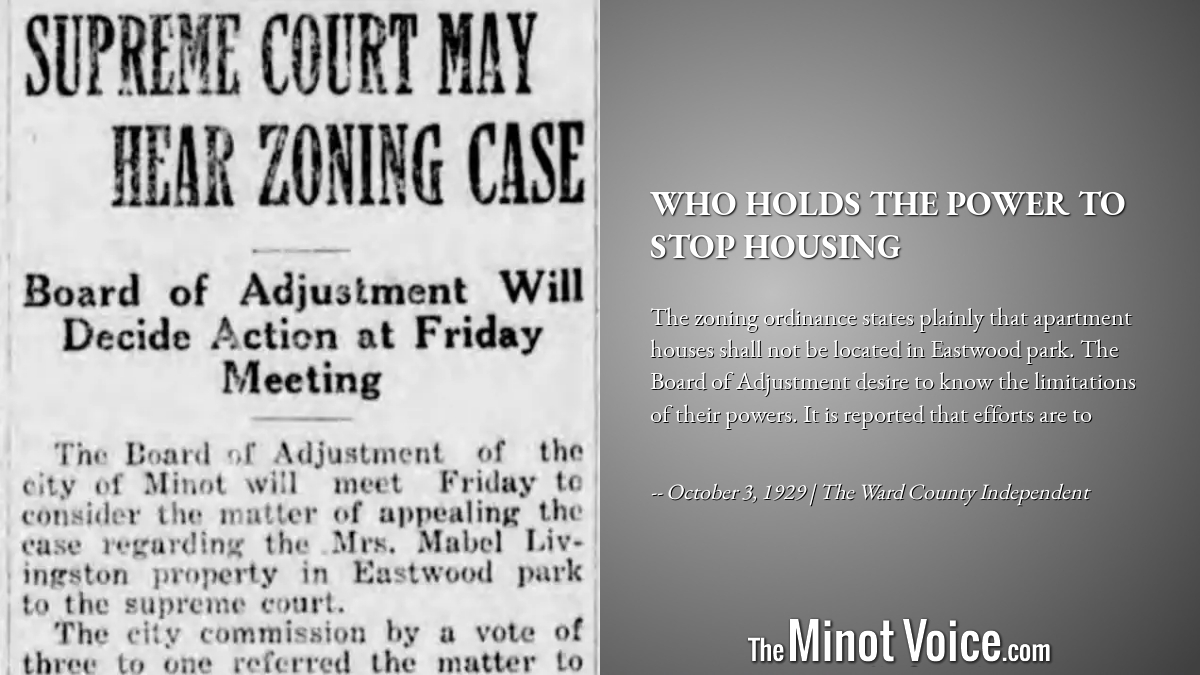 On This Day | Who Holds the Power to Stop Housing – TheMinotVoice.com