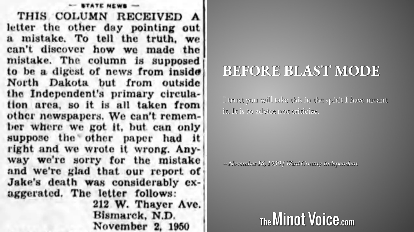 On This Day | Before Blast Mode – TheMinotVoice.com