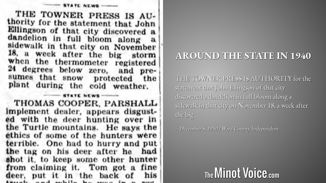 On This Day | Around the State in 1940 – TheMinotVoice.com
