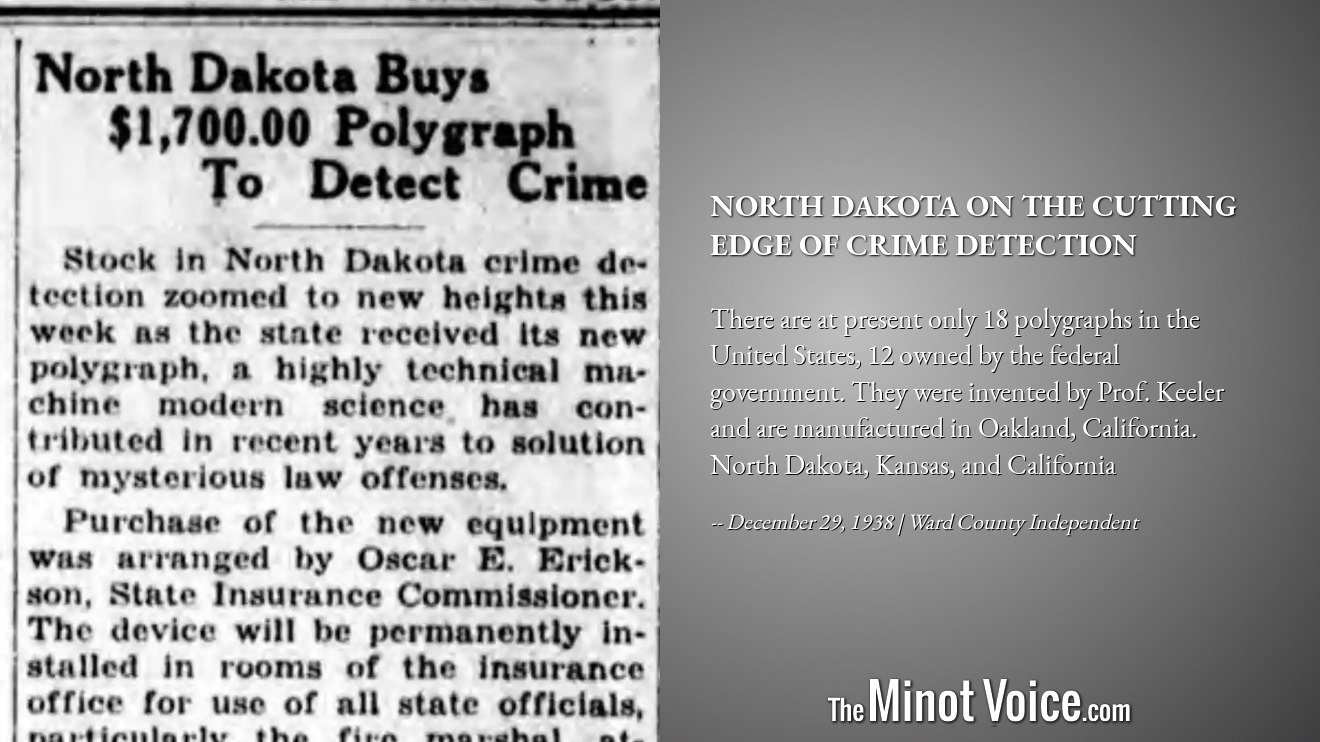 On This Day | North Dakota on the Cutting Edge of Crime Detection ...