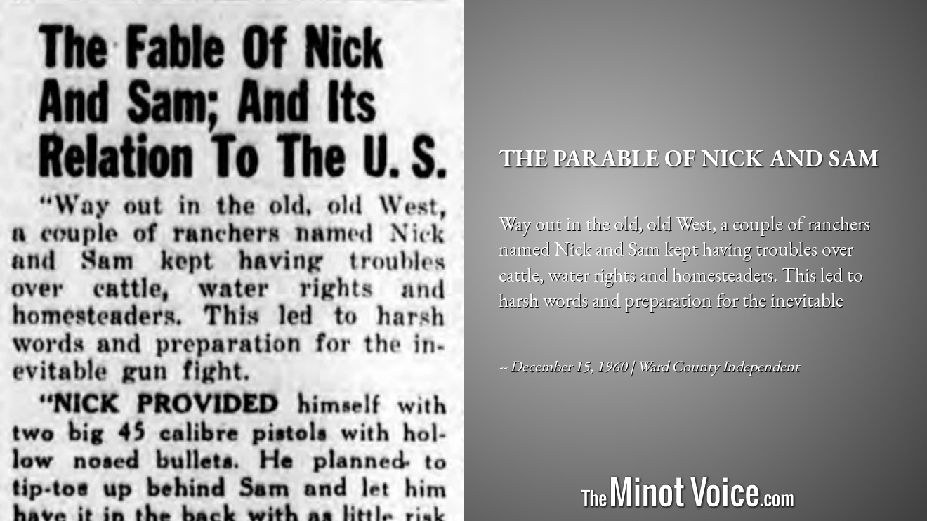 On This Day | The Parable of Nick and Sam – TheMinotVoice.com